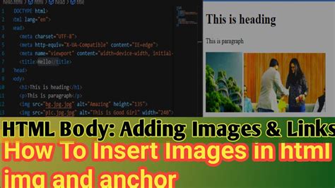 Html tutorial and Anchor tag|HTML Body: Adding image & Links - YouTube