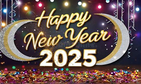 New Year S Welcome Banner With Lights And Confetti On Wall Stock Video
