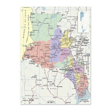 Mapa Politico Catamarca Láminas Y Pósters