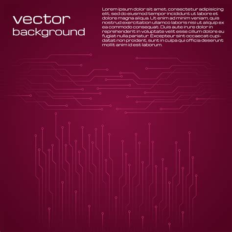 abstract technological red background with elements of the microchip
