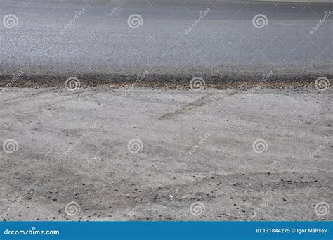 Asphalt Edge Between New And Lower Areas Stock Image Image Of Edge