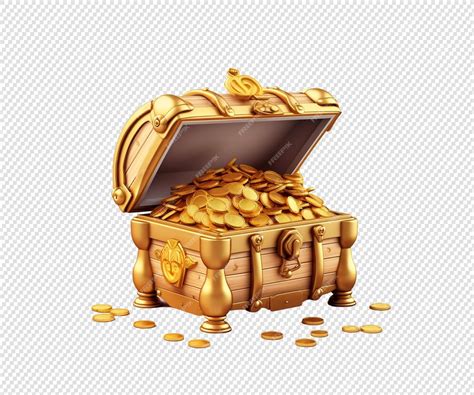 A Golden Treasure Chest With Gold Coins On It Premium Ai Generated Psd