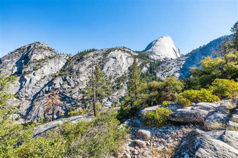 Hiking At Nevada Falls Along John Muir Trail And Mist Trail Yosemite