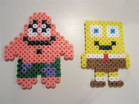 Patrick Sponge Bob By Perlerbeadcrafts Via Flickr Perler Bead