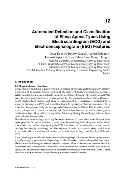 Pdf Automated Detection And Classification Of Sleep Apnea Types Using