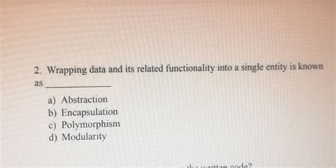 Wrapping Data And Its Related Functionality StudyX