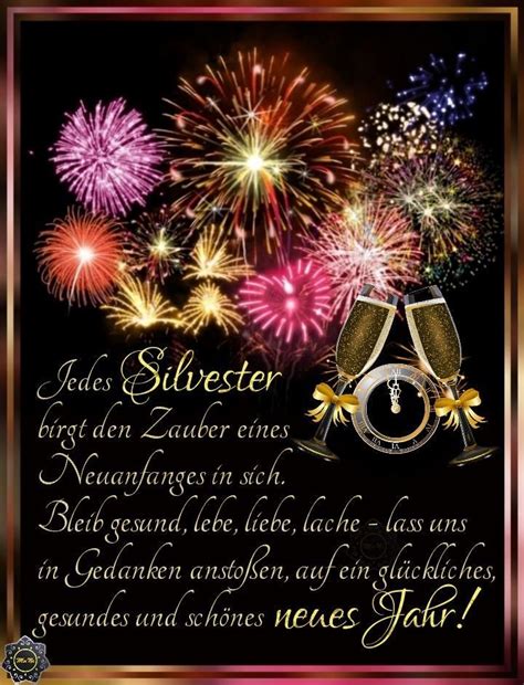 Frohes Neues Jahr Feuerwerk Und Champagnergläser Silvester Tag Grüße Schönen Silvestertag