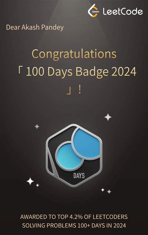 Akash Pandey On Linkedin 100daysofcode Leetcodemilestone Codingjourney Keepcoding