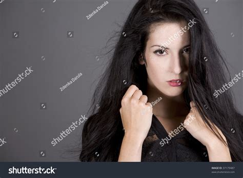 Sexy Pretty Woman Wearing Black Dress Stock Photo Shutterstock