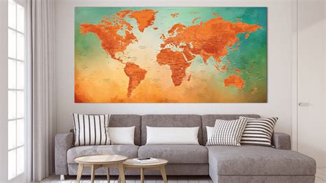 Decoraci N Mural Inteligente Cuadro Planisferio Original Map