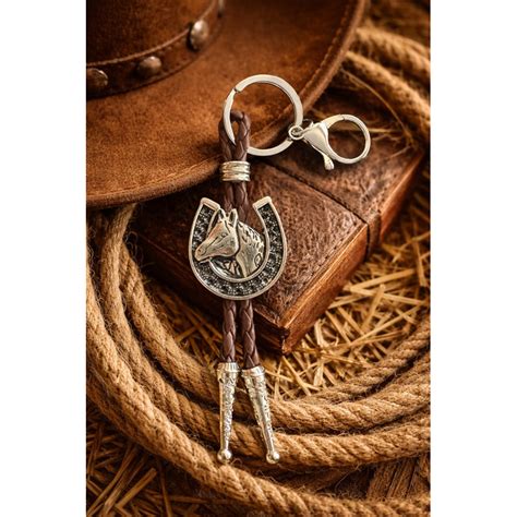 Chaveiro Country De Courinho Cavalo Ferradura Gravatinha Unissex