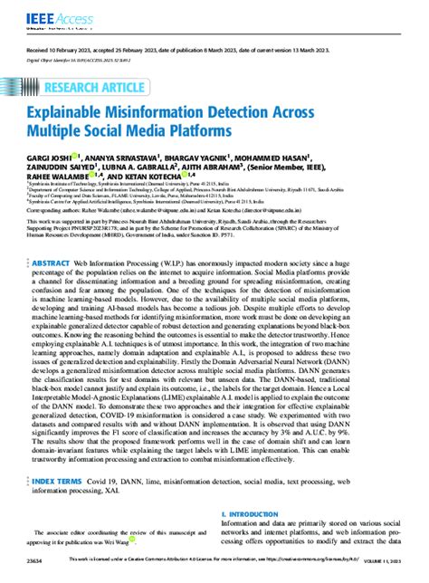 Pdf Explainable Misinformation Detection Across Multiple Social Media Platforms