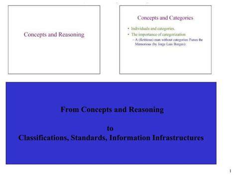 Ppt From Concepts And Reasoning To Classifications Standards