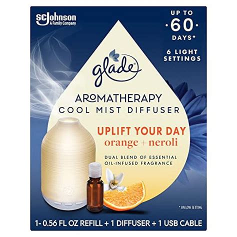 Glade Aromatherapy Cool Mist Diffuser Orange Neroli Essential Oil