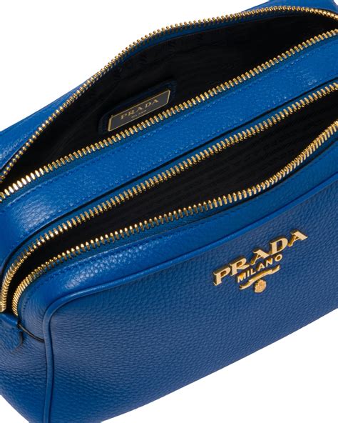 Light Blue Leather Cross Body Bag Prada