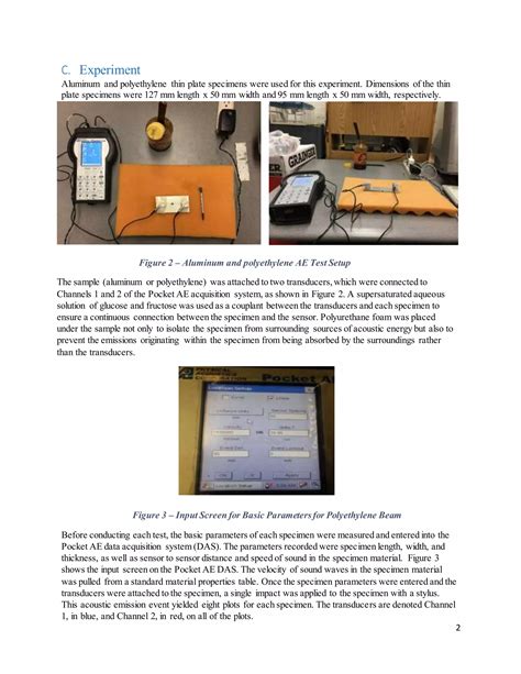 Acoustic Emission Laboratory Experiment Docx Chemistry Science
