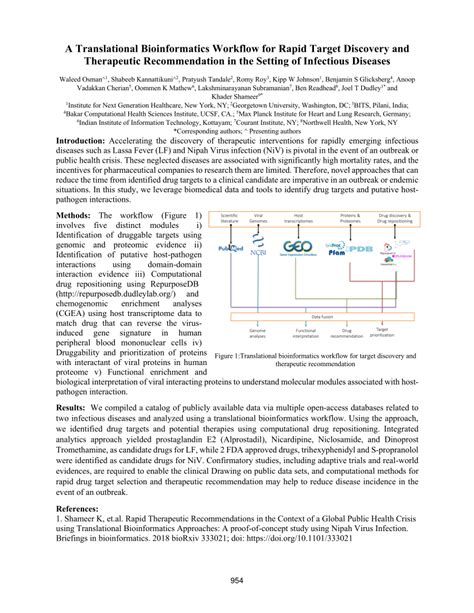 pdf a translational bioinformatics workflow for rapid target