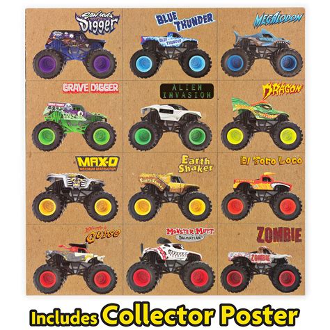 Monster Jam Official 12 Pack Of 164 Scale Die Cast Monster Trucks