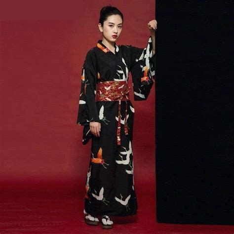 Musta Japanilainen Kimono Kanka Japan