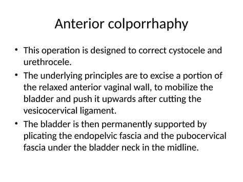 Surgical Management For Pelvic Organ Prolapsepptx