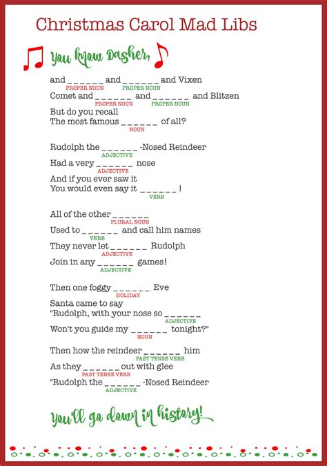 8 Best Printable Christmas Carol Mad Libs Printablee Printable Mad Libs