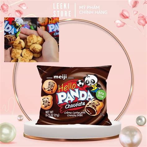 Meiji Hello Panda Bear Cake With Chocolate Filling 21g Pack Shopee