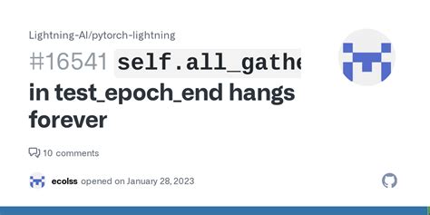 `selfallgather` In Testepochend Hangs Forever · Issue 16541 · Lightning Aipytorch