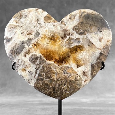 No Reserve Price Wonderful Zebra Quartz Crystal Heart On A Custom