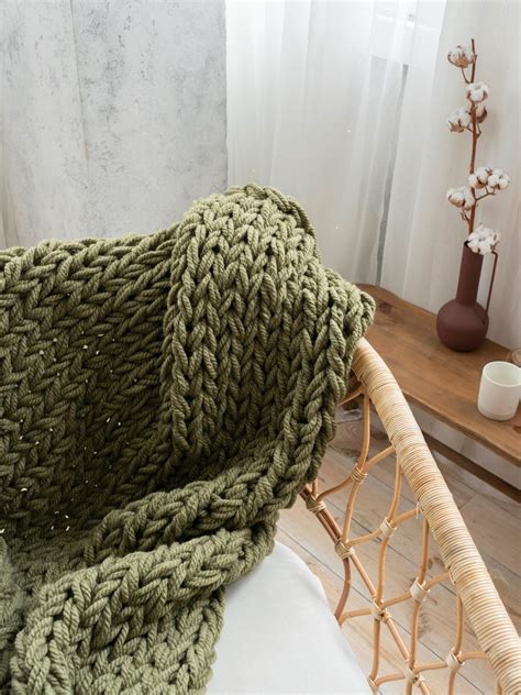 Chunky Knit Throw Blanket Ethically Handmade In Ukraine The Modern