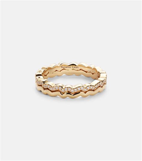 Mini Wave 18kt Gold Ring With Diamonds In Gold Suzanne Kalan Mytheresa