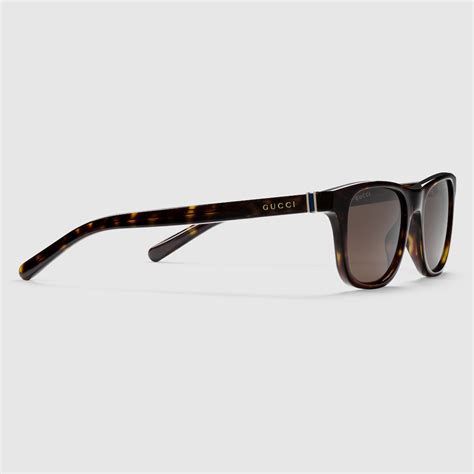 Square Frame Sunglasses In Dark Tortoiseshell Gucci® Us