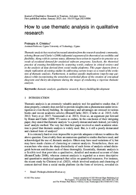 Pdf How To Use Thematic Analysis In Qualitative Research