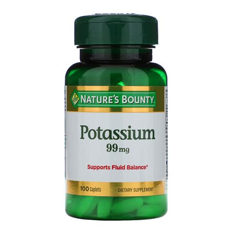 Natures Bounty Potassium 99 Mg 100 Caplets Iherb