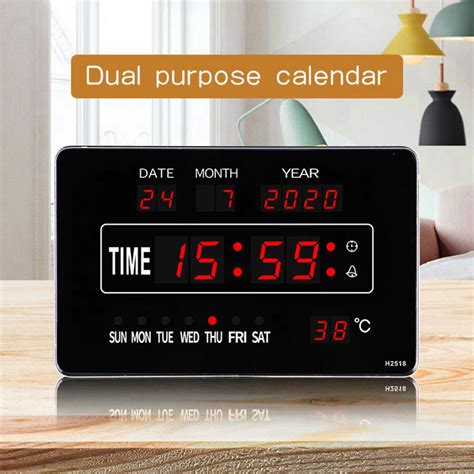 Led Digital Alarm Clock Large Led Wall Clock 24 Ho Grandado