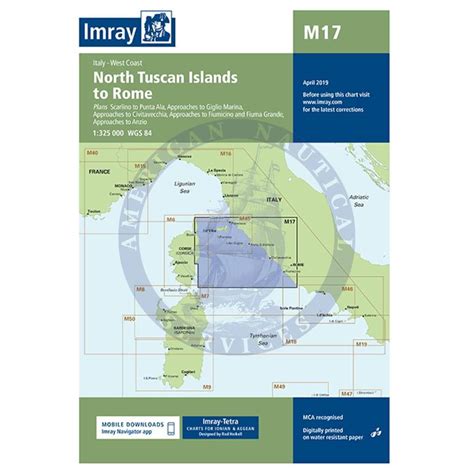 Imray Chart M17 North Tuscan Islands Amnautical