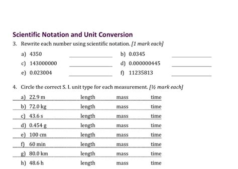 Solved Scientific Notation And Unit Conversion 3 Rewrite