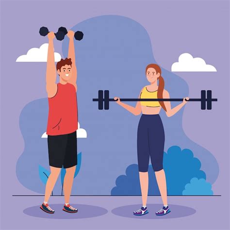 Pareja Joven Practicando Deporte En El Ejercicio De Recreación