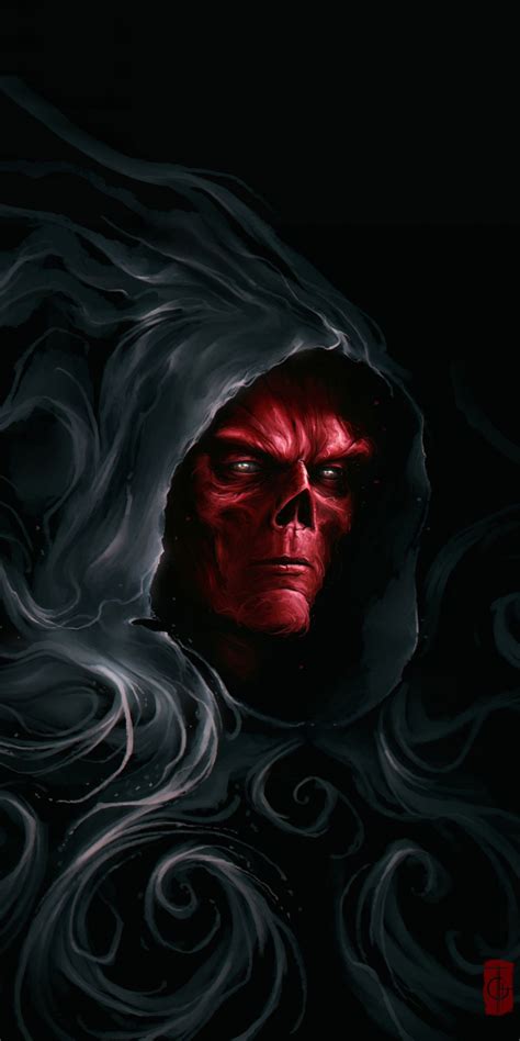 Stone Keeper Villain Marvel Red Skull Artwork 1080x2160 Wallpaper
