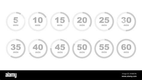 Timer Stopwatch Icon Set Flat Style Stock Vector Image Art Alamy
