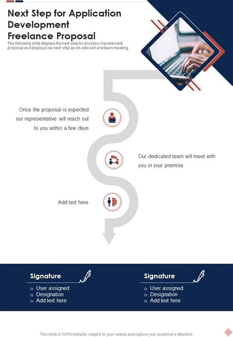 Next Step For Application Development Freelance Proposal One Pager Sample E