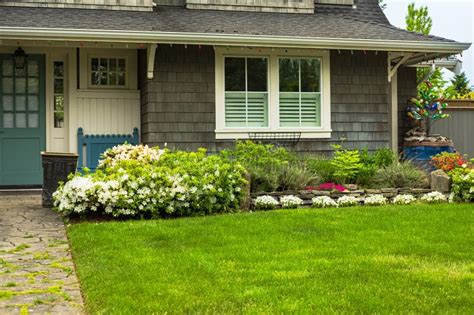 Real Estate Exterior Front House On A Sunny Day Big Custom Made Luxury