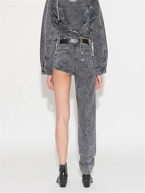 Pushbutton Straight One Leg Jeans Garmentory