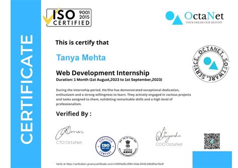 Tanya Mehta On Linkedin Internshipdone Careerlaunch Chitkarauniversity Octanet Workhard