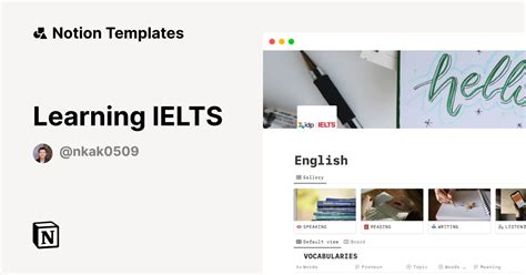 Learning Ielts Template Notion Marketplace