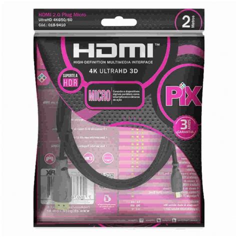 Cabo Hdmi 3 Metros X Hdmi Micro Pix Shopee Brasil