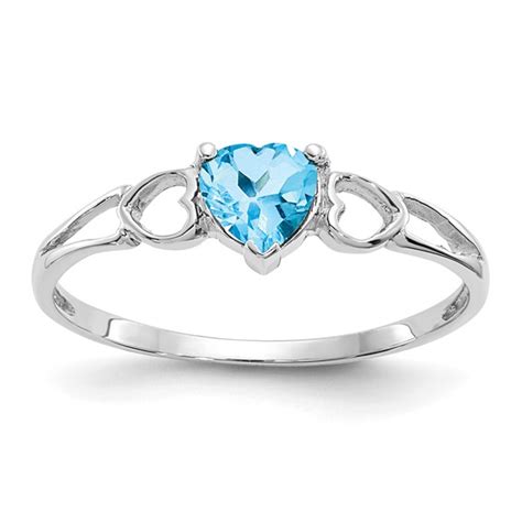 14kt White Gold 12 Ct Heart Blue Topaz Ring Xbr177 Joy Jewelers