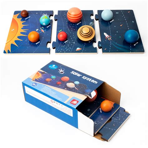 Solar System Wooden 3d Puzzle Board Montessori Early Education Toys