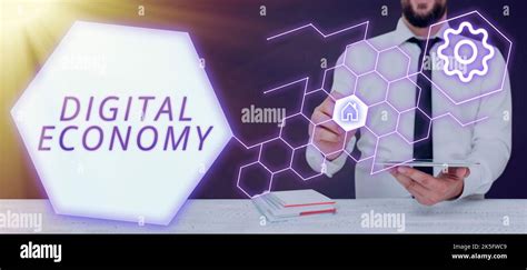 Handwriting Text Digital Economy Business Approach Advancement Of Economy Built Using Modern