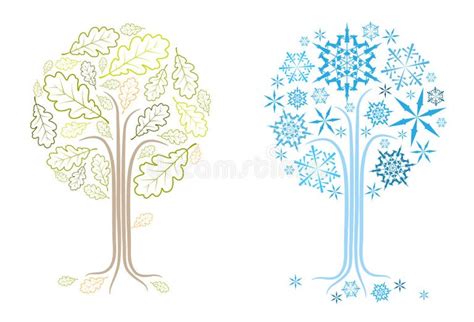 Graphic Oak Tree Winter Stock Illustrations 2666 Graphic Oak Tree