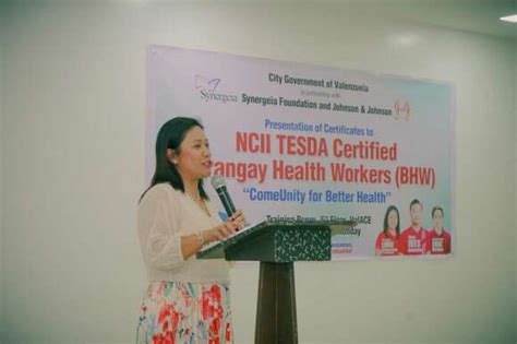 Valenzuela City Presents Tesda Ncii Certification To 31 Barangay Health